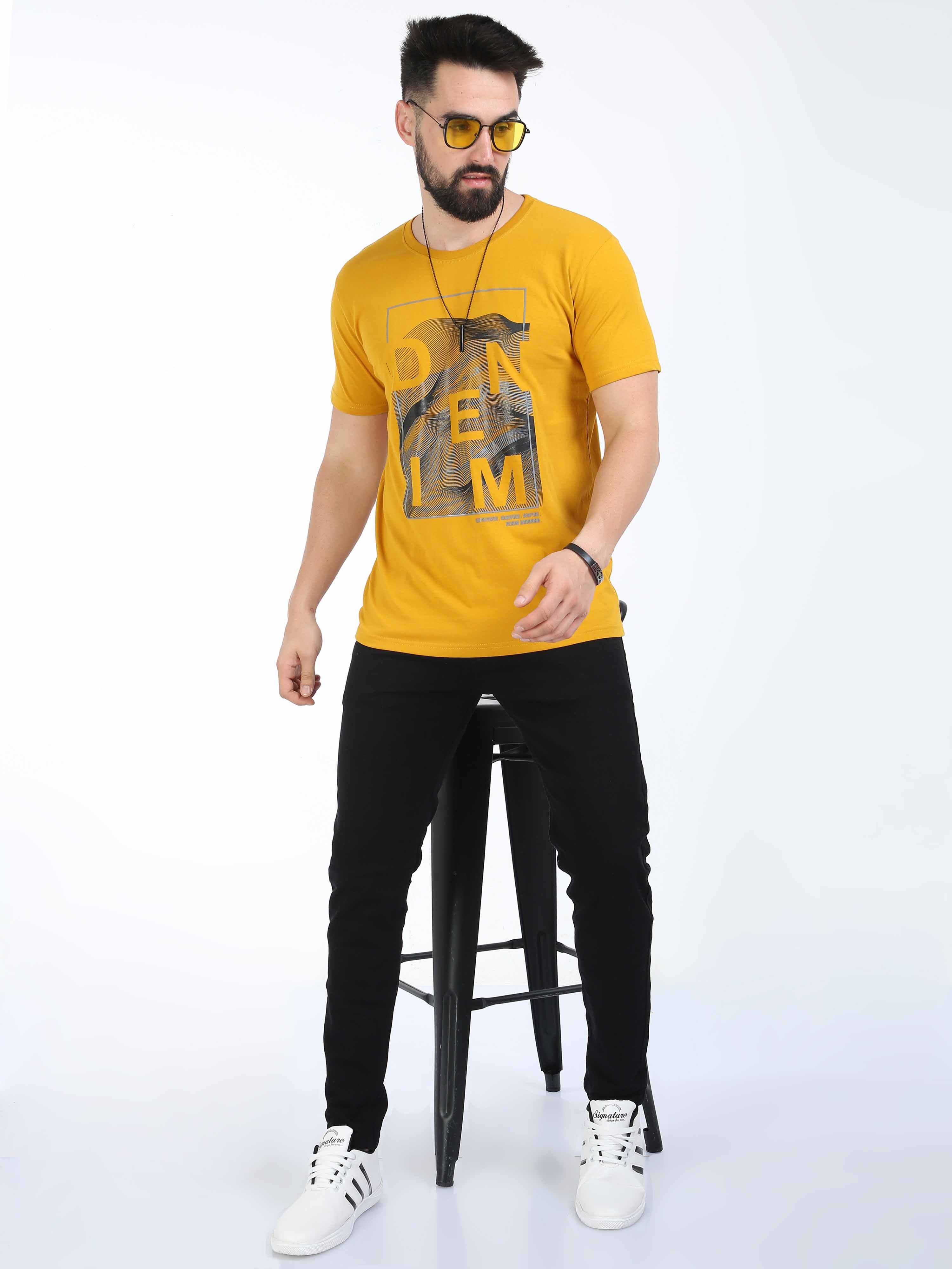 GOLDENROD ROUND NECK T-SHIRTS DESIGNER